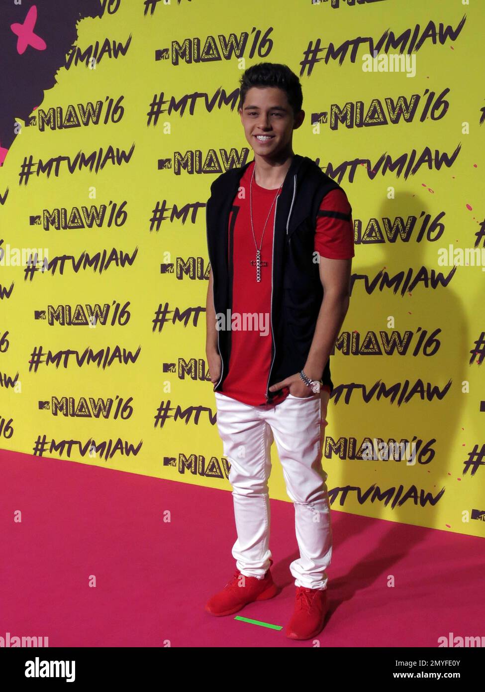 The Mexican singer Alex Hoyer arrives to the MTV MIAW awards at the ...