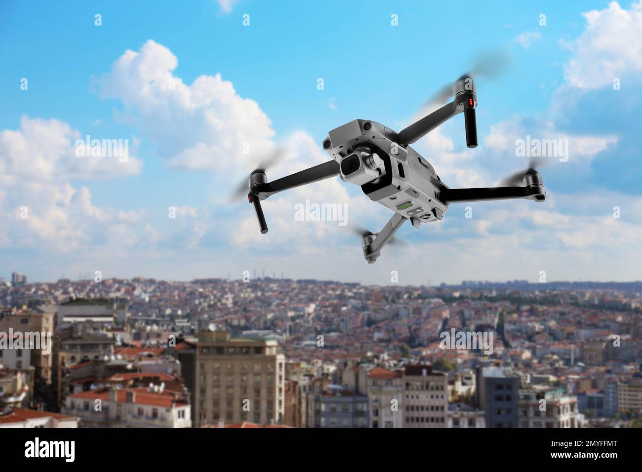 Drone flying over houses hi-res stock photography and images - Alamy