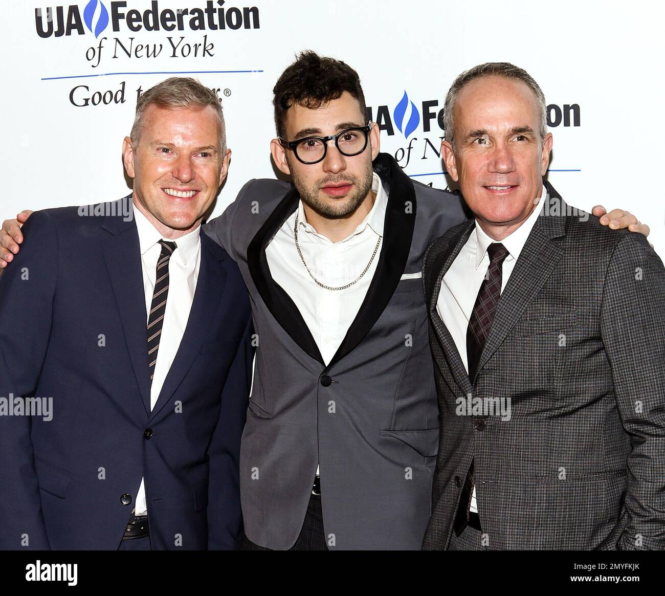 Musician Jack Antonoff, center, poses with honorees, RCA Records ...