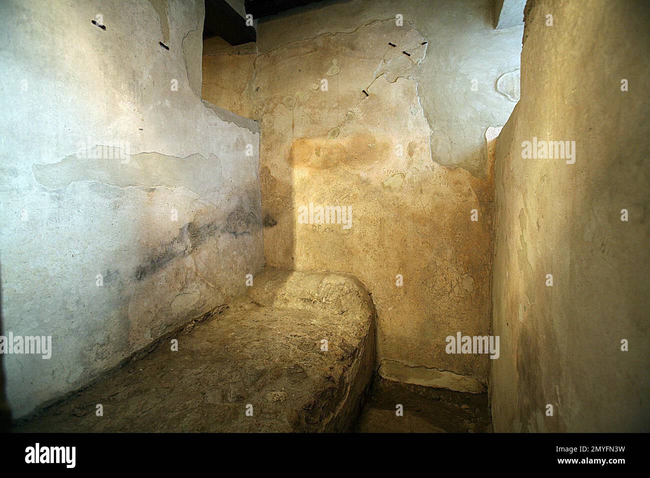 Inside view of the "Lupanare", the newly restored brothel which derives ...