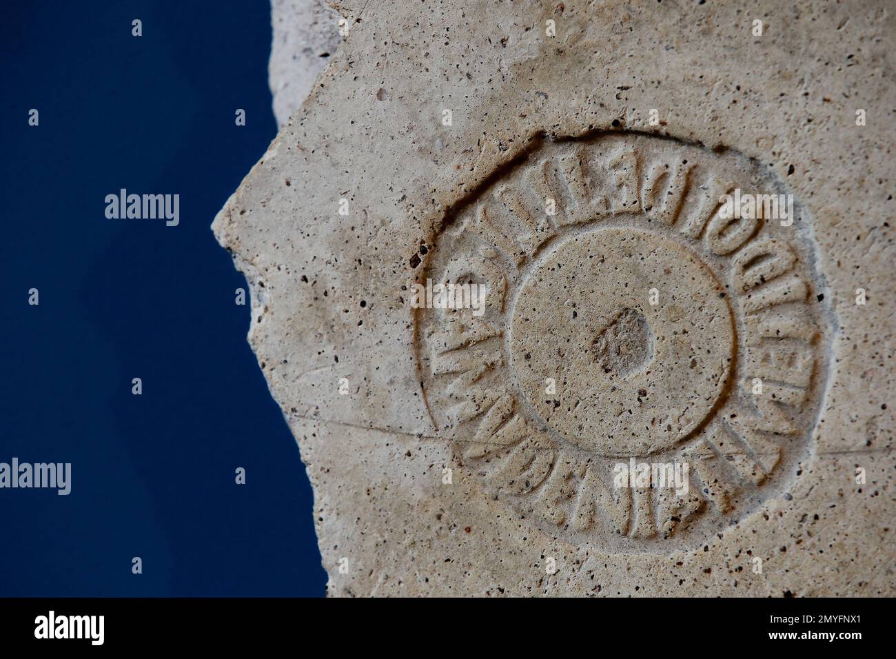 This Monday, June 13, 2016 photo shows a 1st-century terracotta brick ...