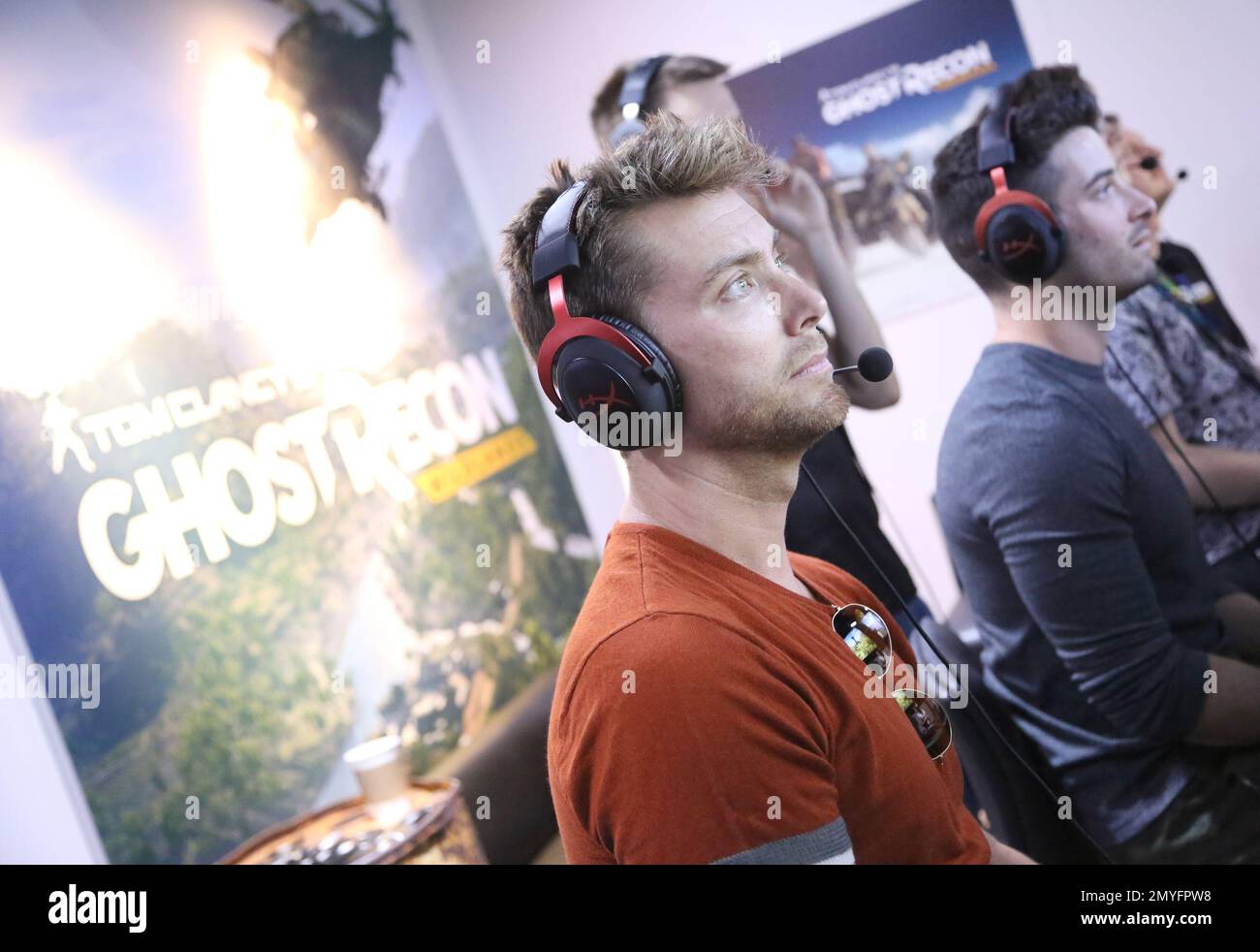 Lance Bass playing Tom Clancy's Ghost Recon Wildlands at Ubisoft E3 ...