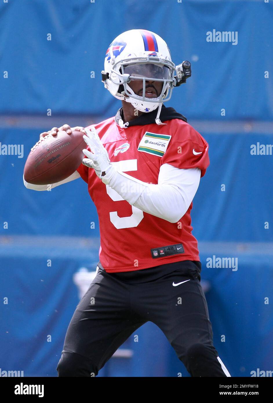 Buffalo Bills quarterback Tyrod Taylor (5) throws a pass during the ...
