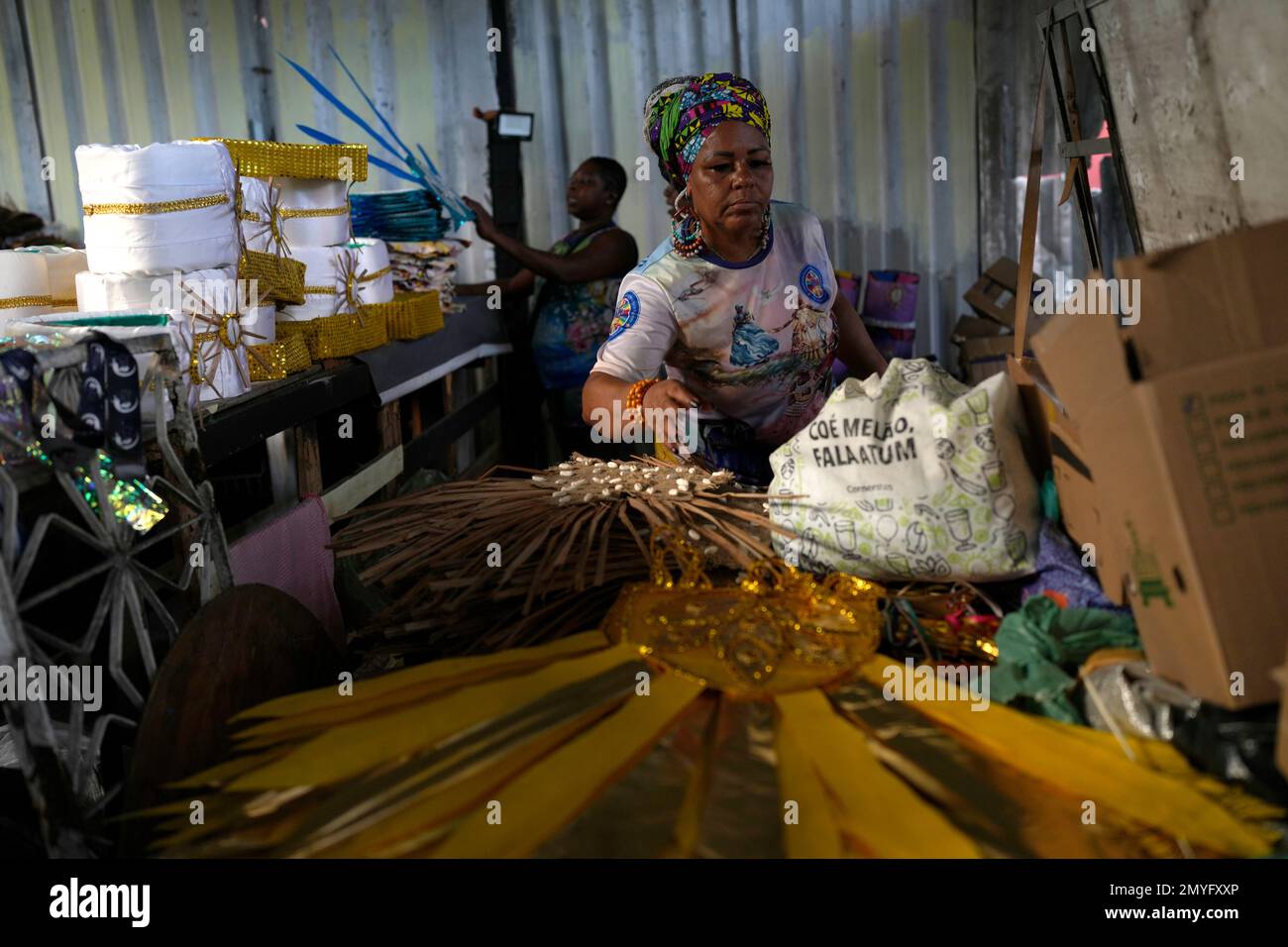 Barbara Rigaud, president of Turma da Paz de Madureira, or TPM, samba ...