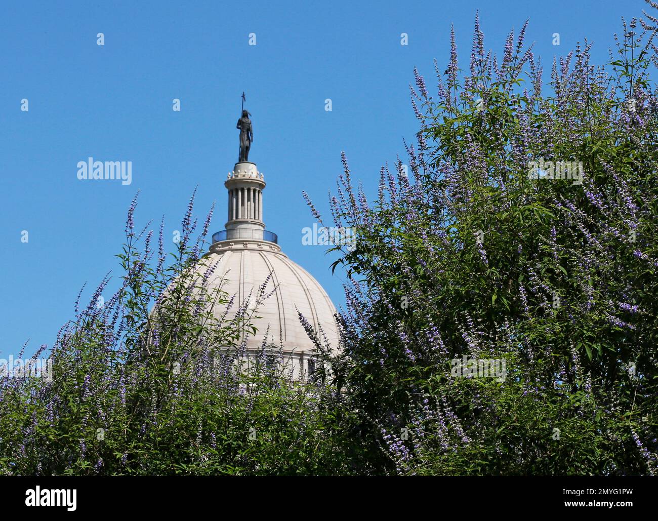 The dome of the Oklahoma state Capitol and it's statue of The Guardian ...