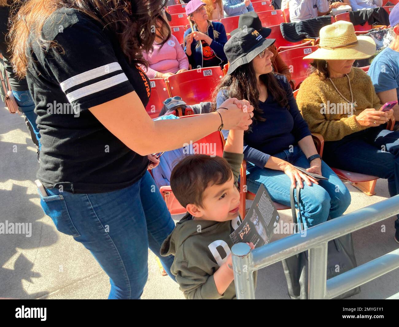 Keymi Orde ana Helps Her Son Miguel Orde ana Walk Around During The P