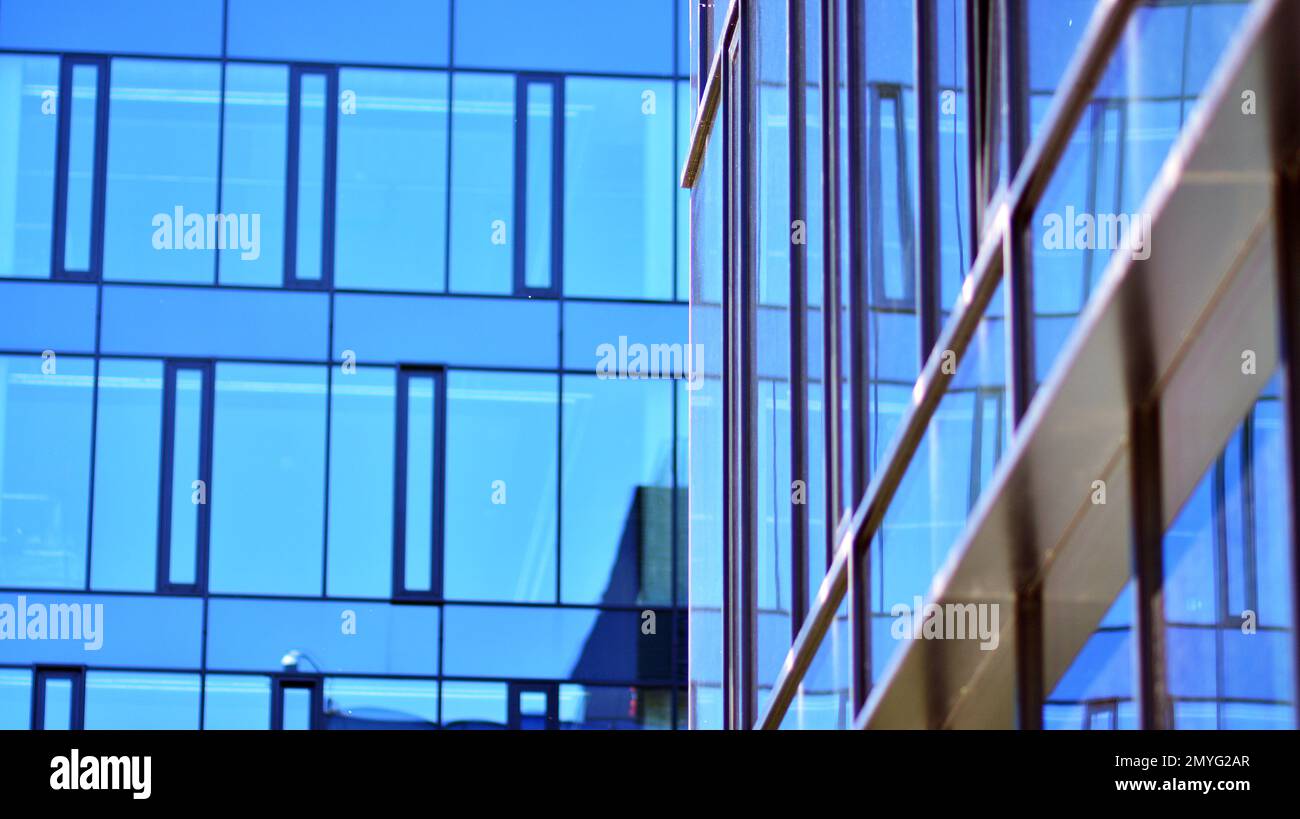Minimalist glass facade, steel framework holding the large transparent ...