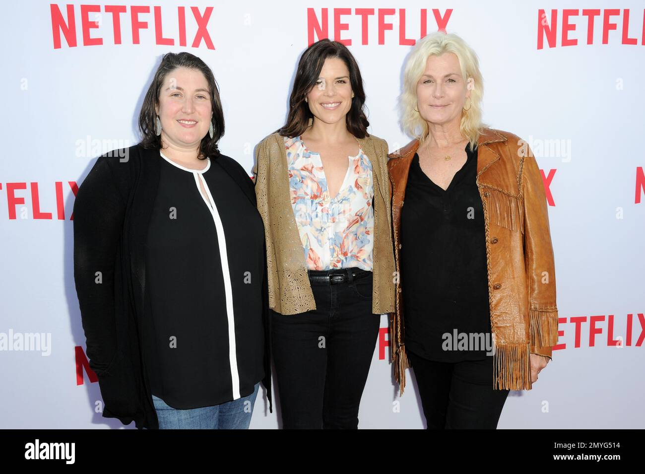 Julie Schubert, Neve Campbell, Laray Mayfield attend the Netflix ...