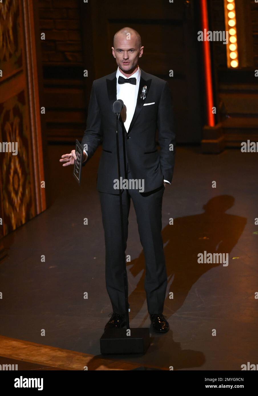 Neil Patrick Harris presents the award for leading actor in a musical ...