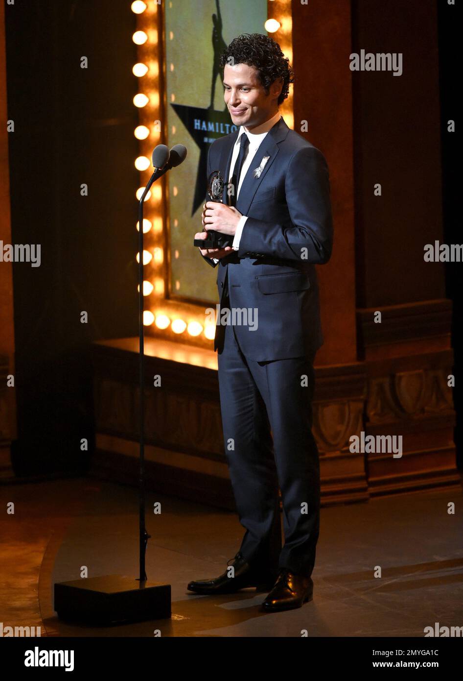 Thomas Kail accepts the award for best direction of a musical for ...