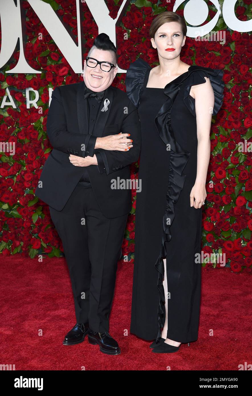 Lea DeLaria, left and Chelsea Fairless arrive at the Tony Awards at the ...