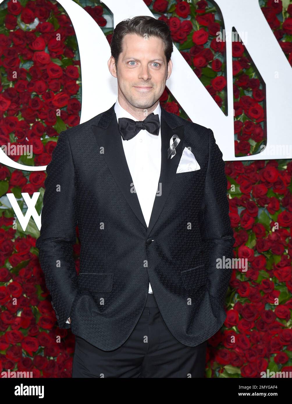 David Furr arrives at the Tony Awards at the Beacon Theatre on Sunday ...