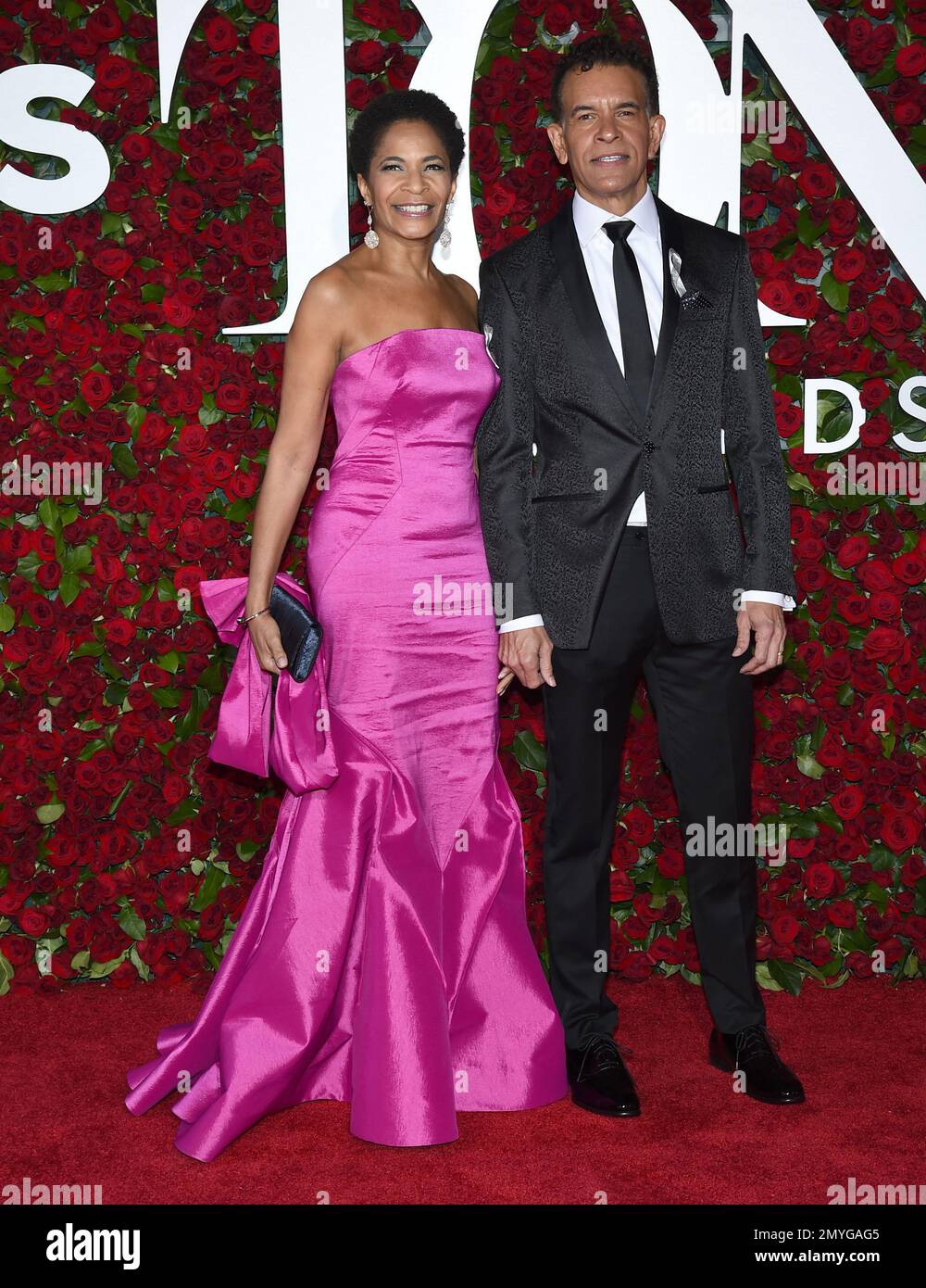 Allyson Tucker, left, and Brian Stokes Mitchell arrive at the Tony ...