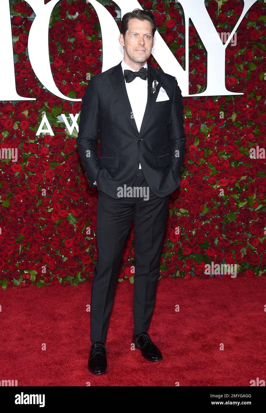 David Furr arrives at the Tony Awards at the Beacon Theatre on Sunday ...