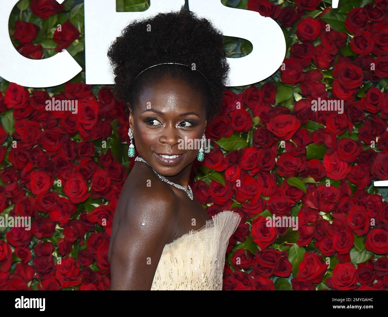 Zainab Jah arrives at the Tony Awards at the Beacon Theatre on Sunday ...