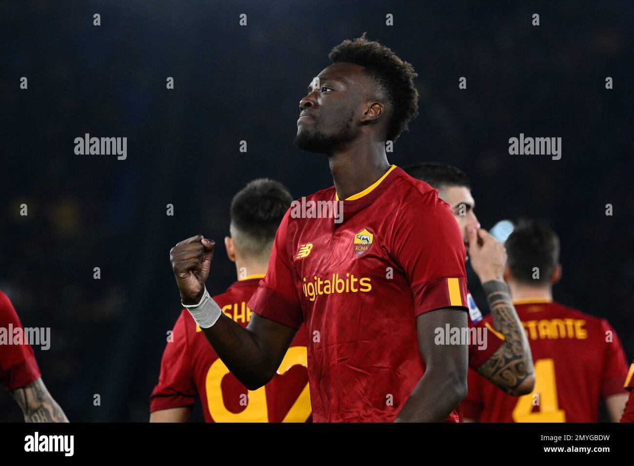 Tammy Abraham (AS Roma) celebrates after scoring the goal 2-0 during ...