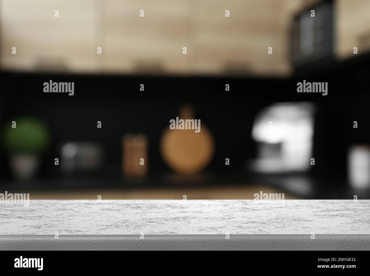 White textured table in kitchen. Space for design Stock Photo - Alamy