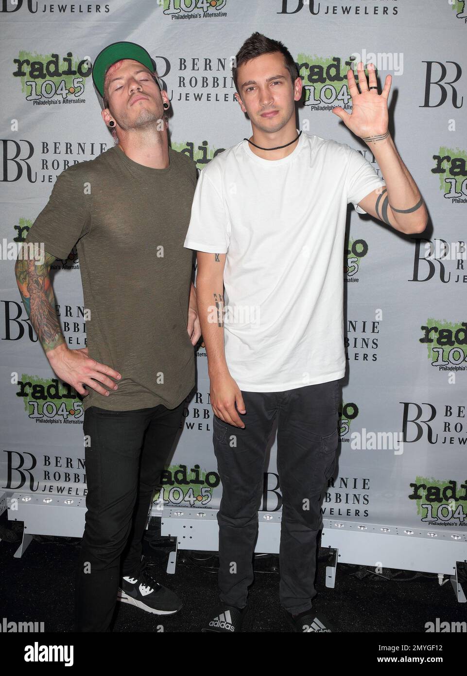 Josh Dun, left, and Tyler Joseph of the band Twenty One Pilots pose for ...