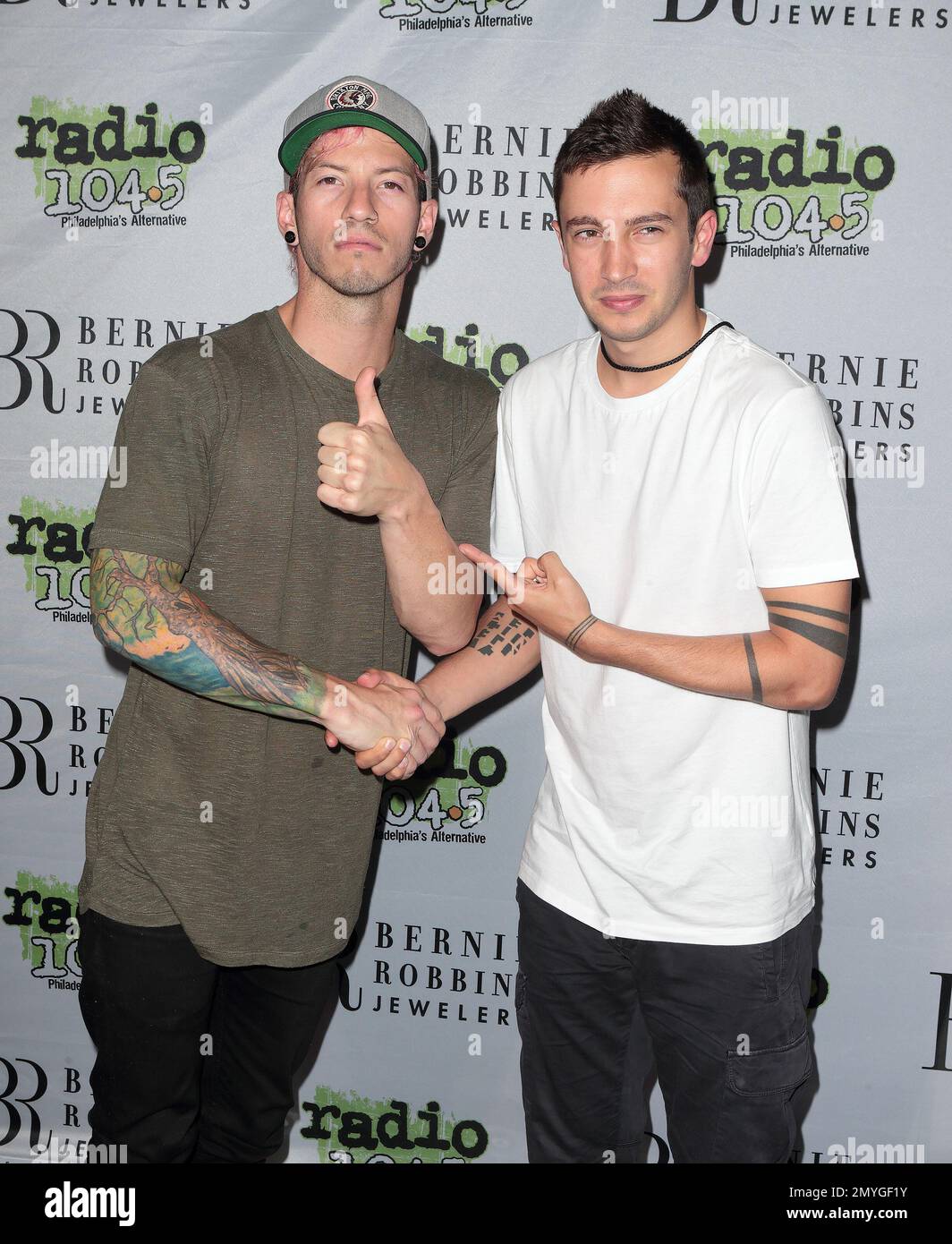 Josh Dun, left, and Tyler Joseph of the band Twenty One Pilots pose for ...