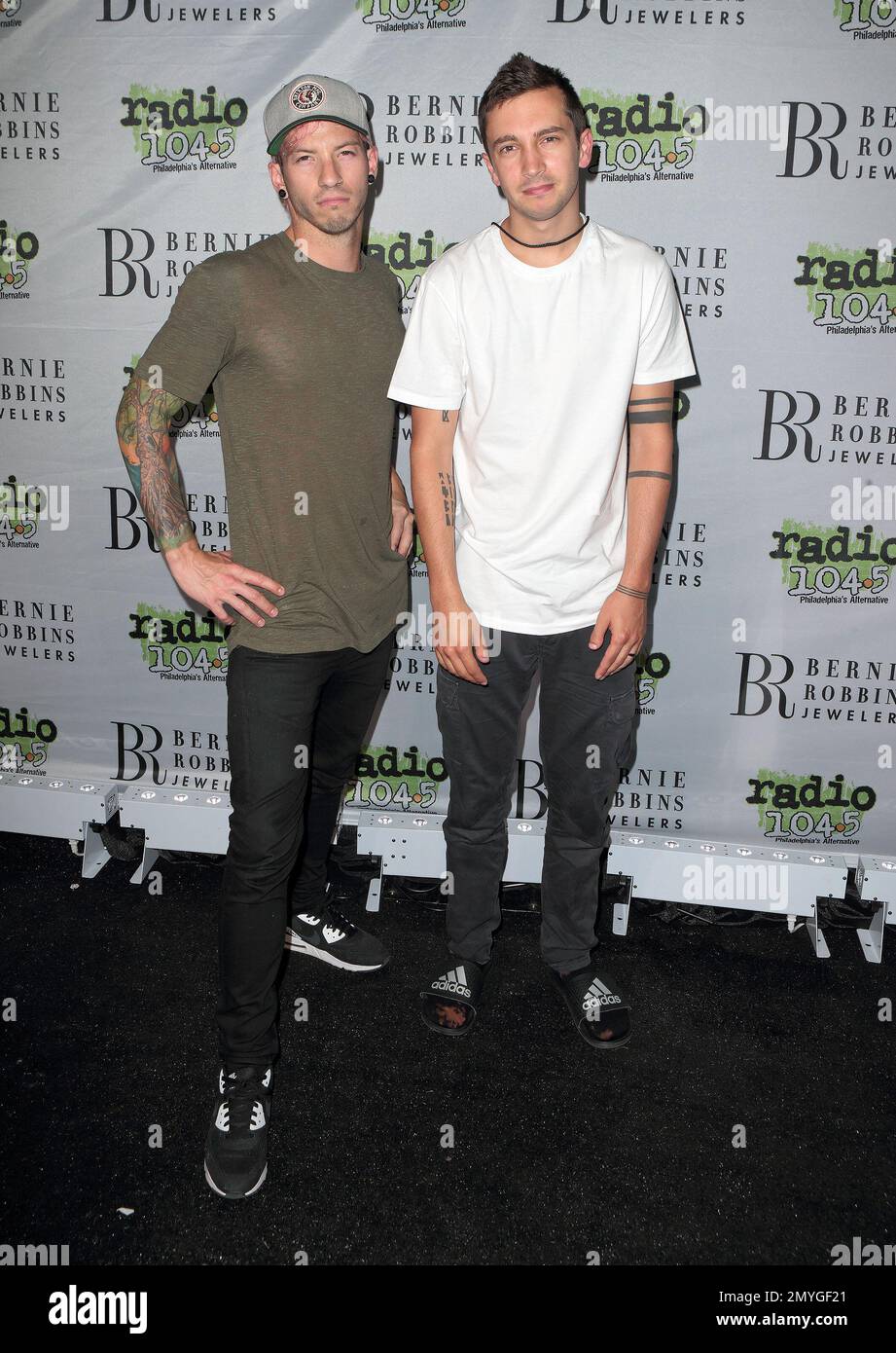 Josh Dun, left, and Tyler Joseph of the band Twenty One Pilots pose for ...