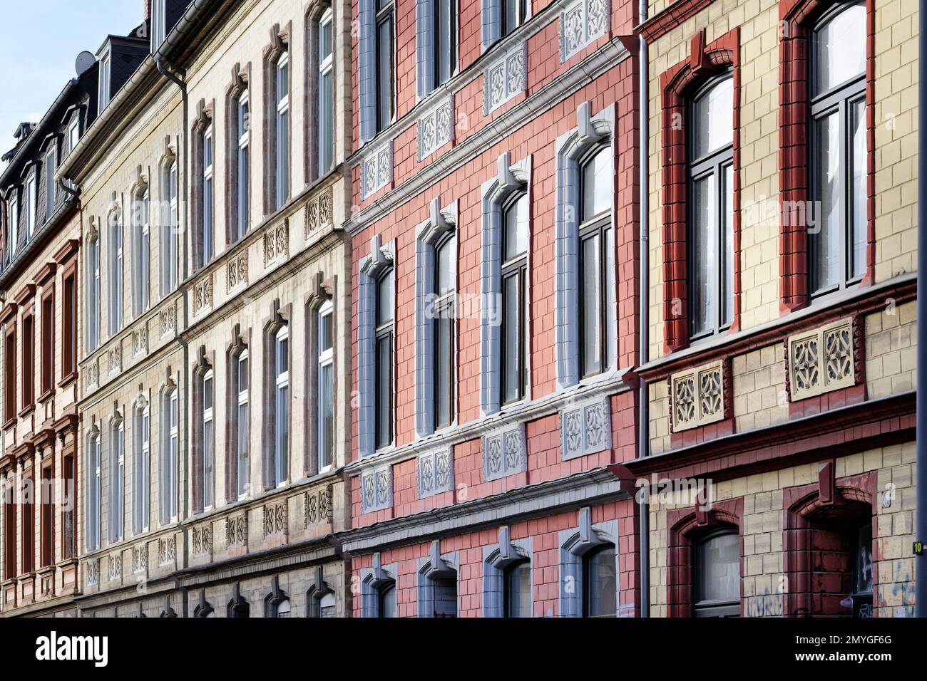 facades of tenement houses from the end of the 19th century in cologne ...