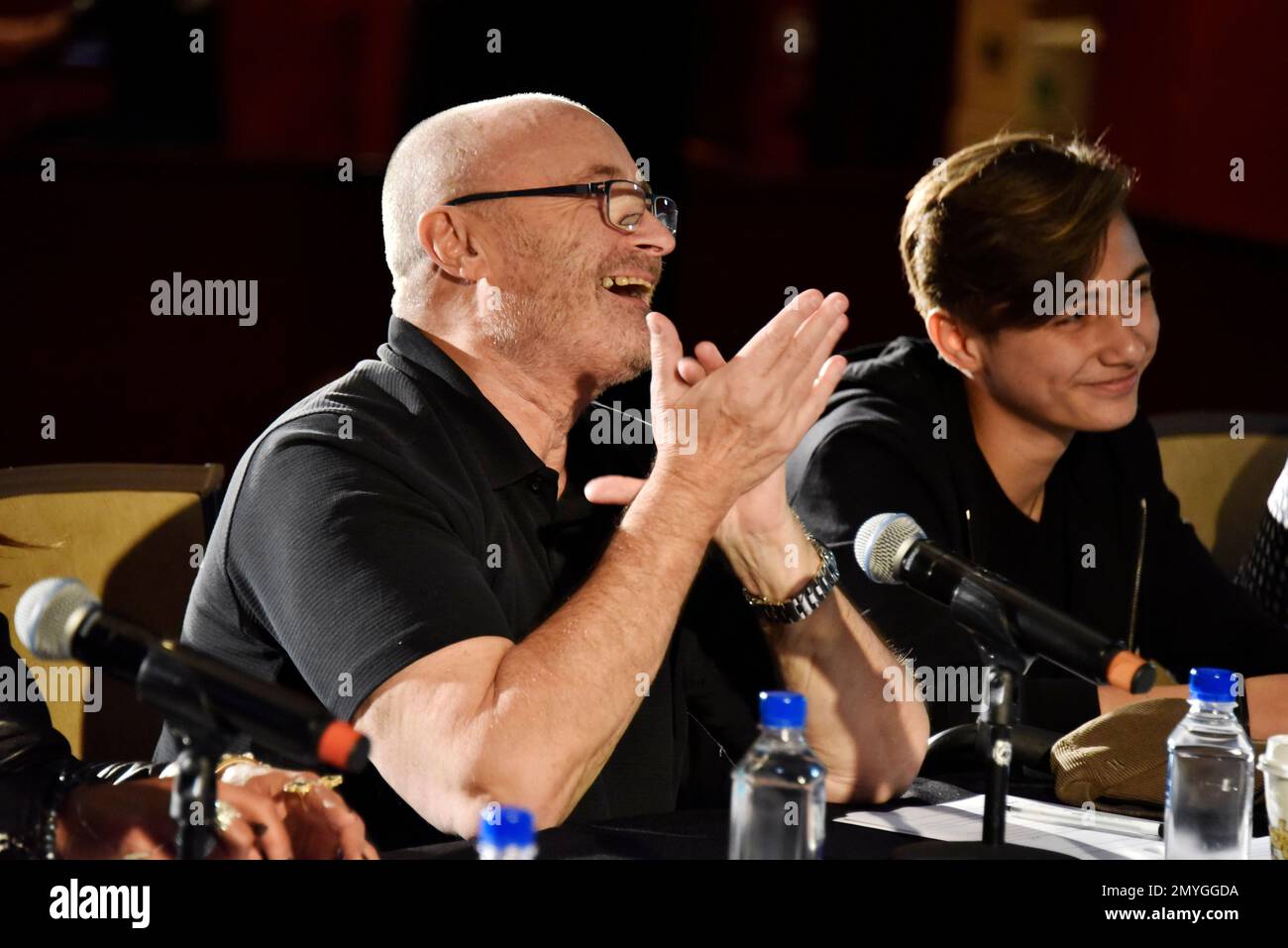 Phil Collins, left, and Nic Collins judge the Little Dreams Foundation ...