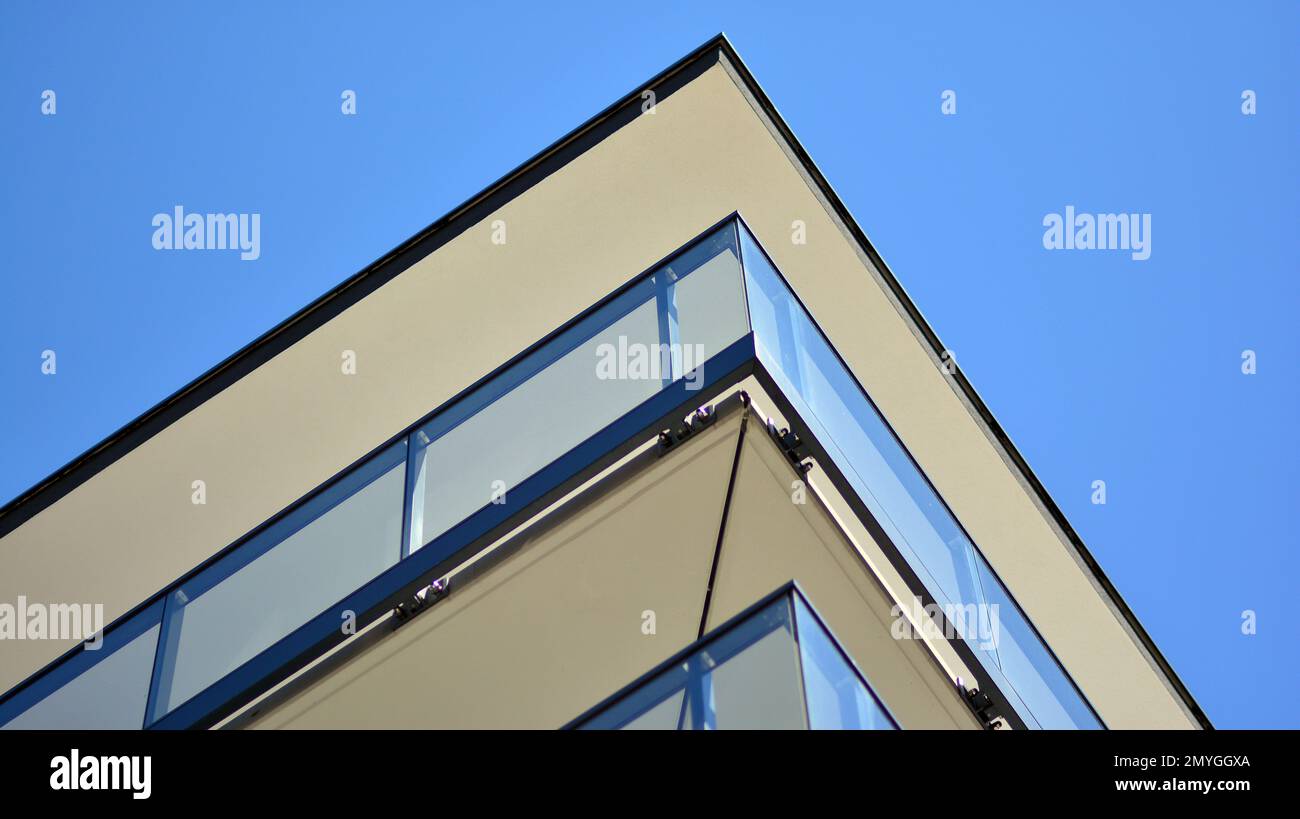 Modern European residential apartment buildings quarter. Abstract ...