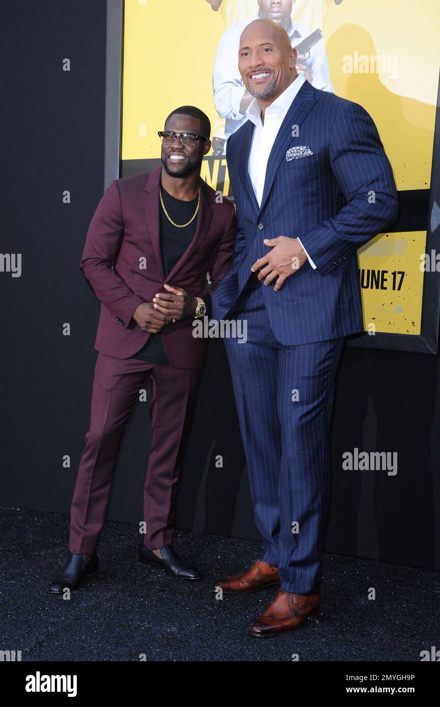 Dwayne Johnson, right, and Kevin Hart attend the LA Premiere of ...