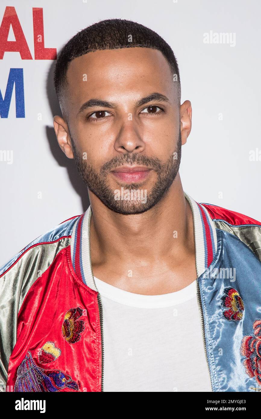 Singer Marvin Humes poses for photographers before performing on stage ...