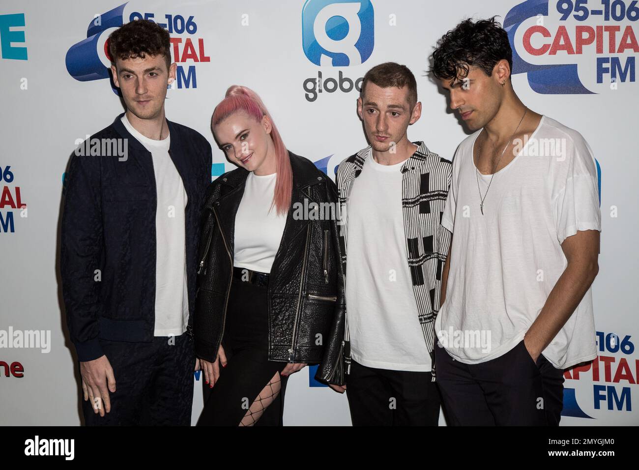 Band members of music group Clean Bandit pose for photographers before ...