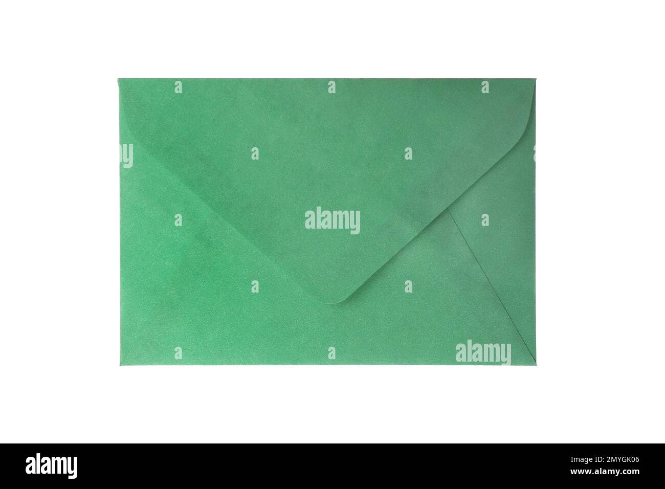 Green paper envelope isolated on white. Mail service Stock Photo - Alamy