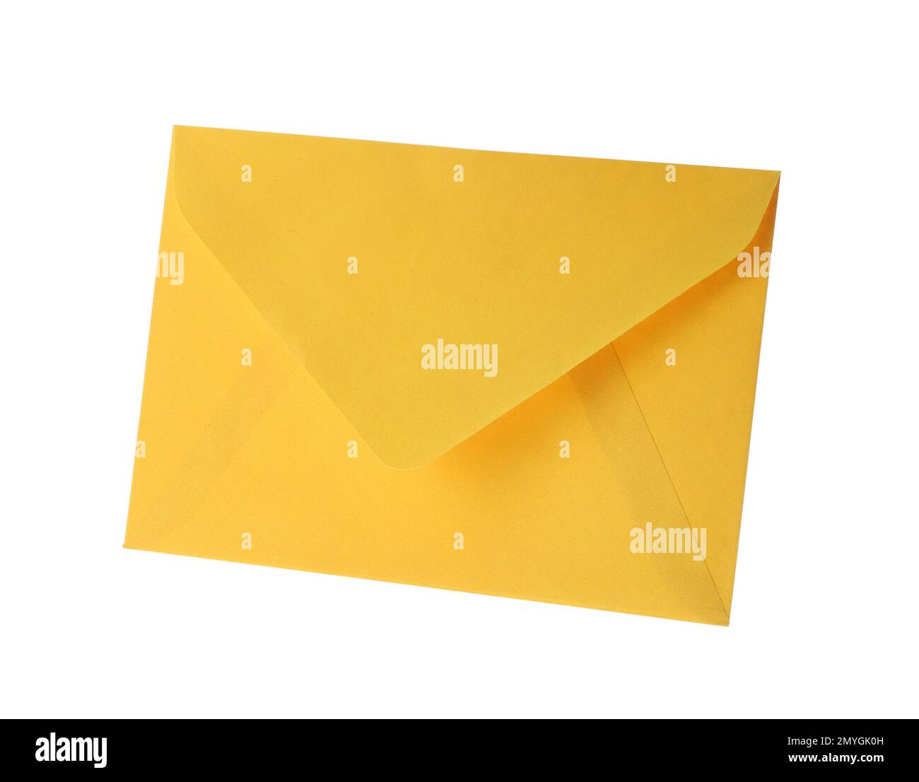 Yellow paper envelope isolated on white. Mail service Stock Photo - Alamy