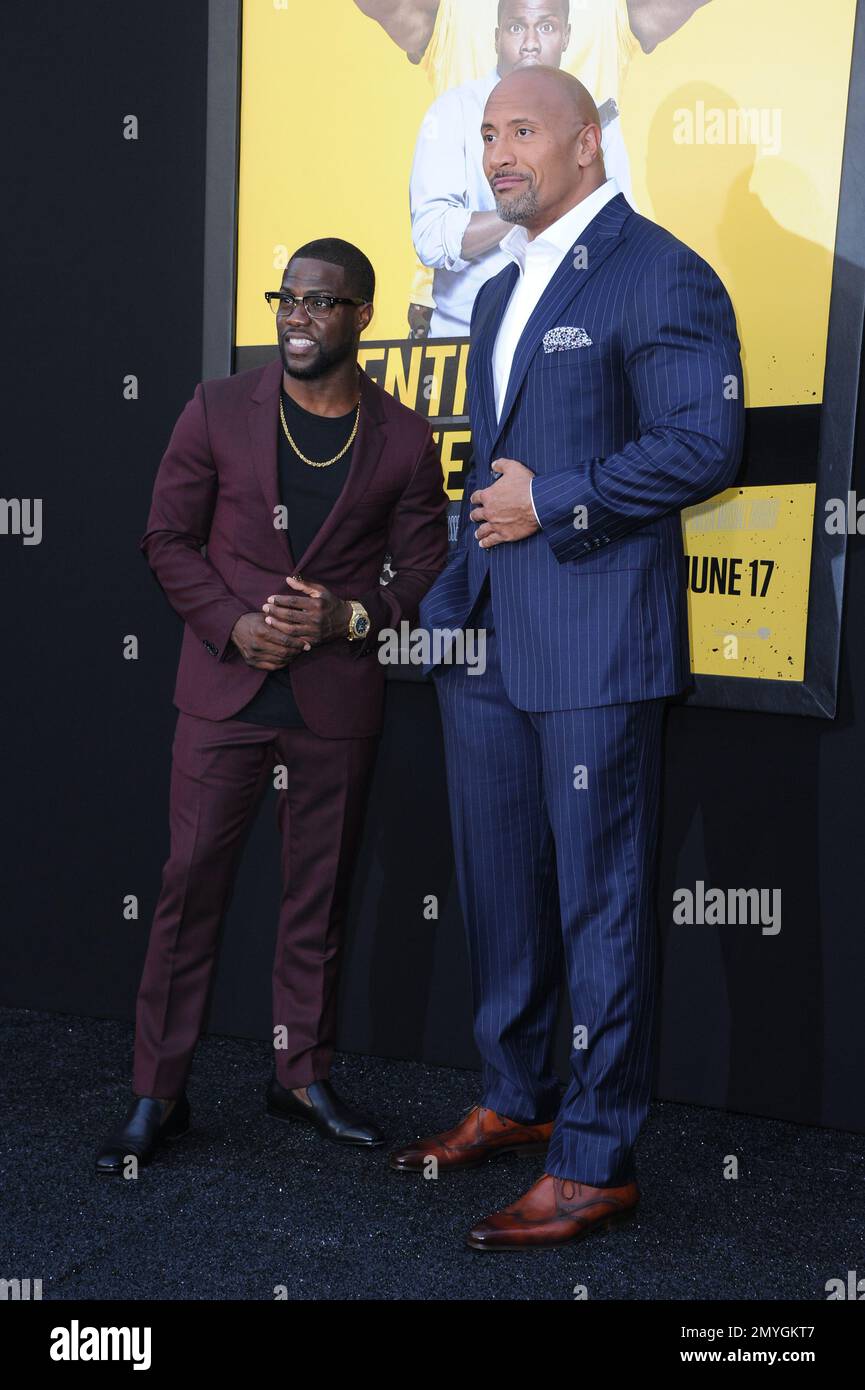 Dwayne Johnson, right, and Kevin Hart attend the LA Premiere of ...
