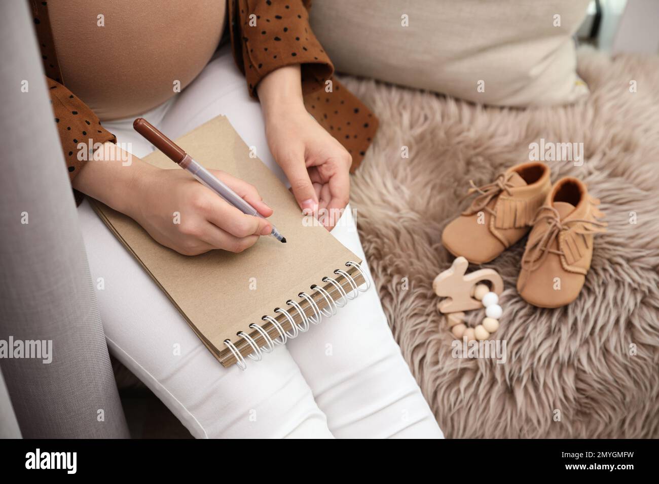Child writing shopping list hi-res stock photography and images - Alamy