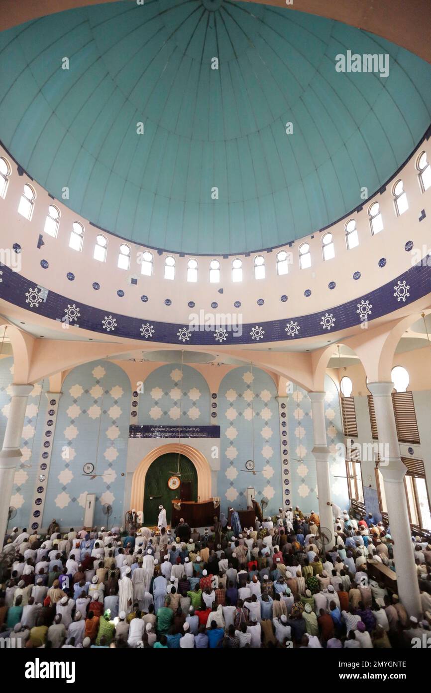Nigerian Muslims offer prayers on the first Friday of Ramadan at the ...