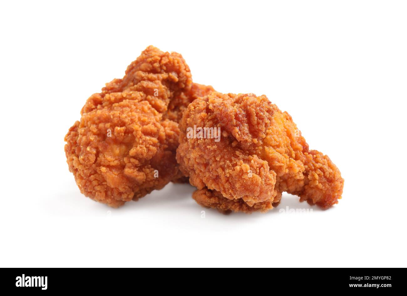 Tasty deep fried chicken pieces isolated on white Stock Photo - Alamy