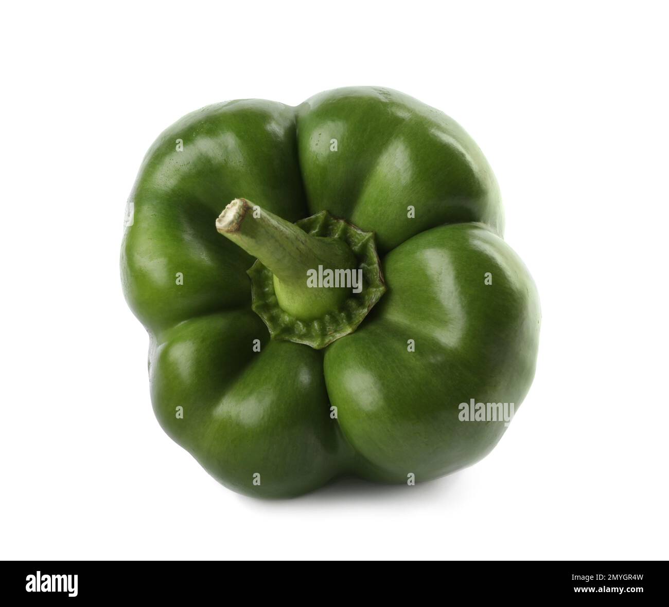 Fresh ripe green bell pepper isolated on white Stock Photo - Alamy