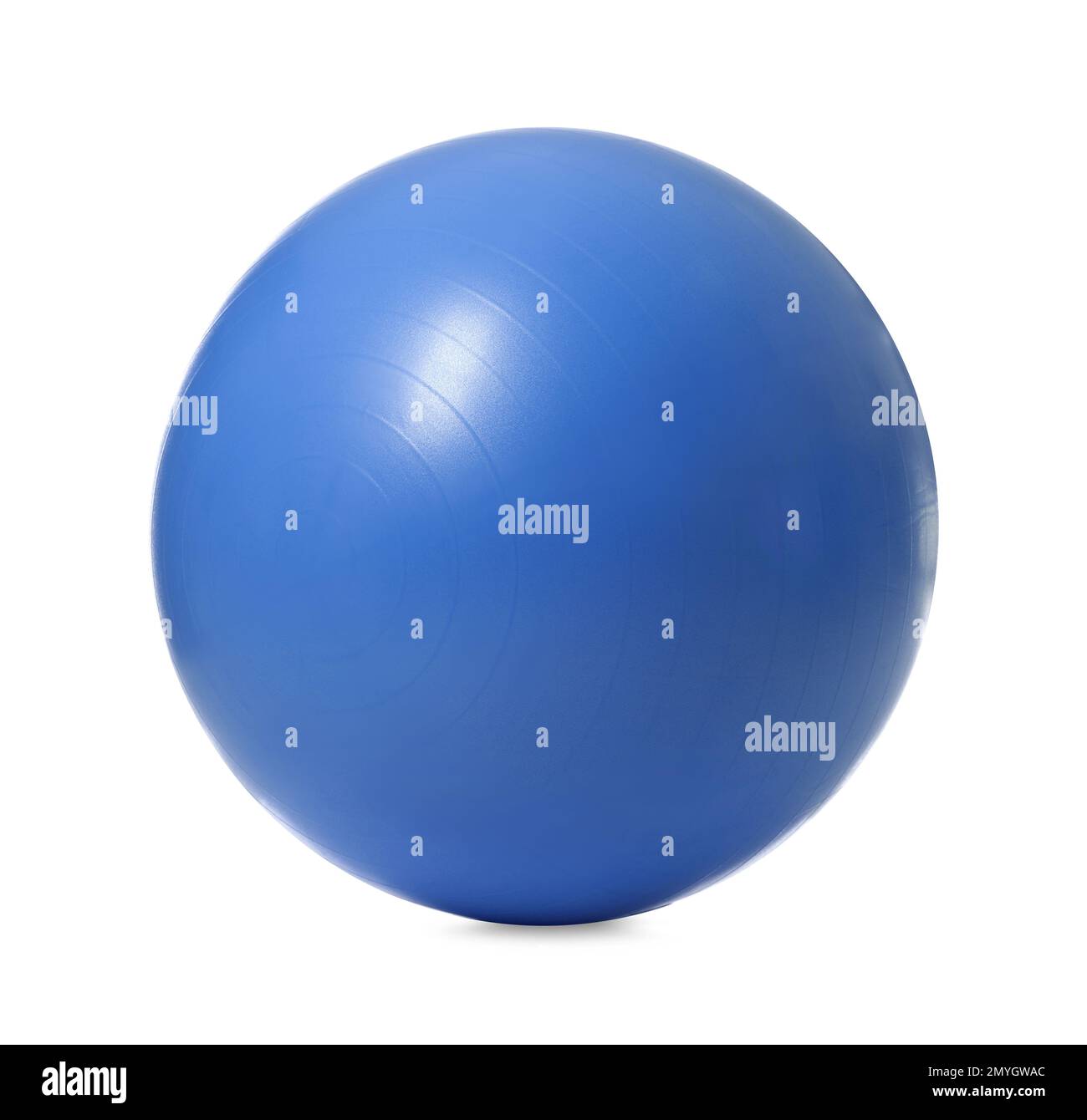 New blue fitness ball isolated on white Stock Photo - Alamy
