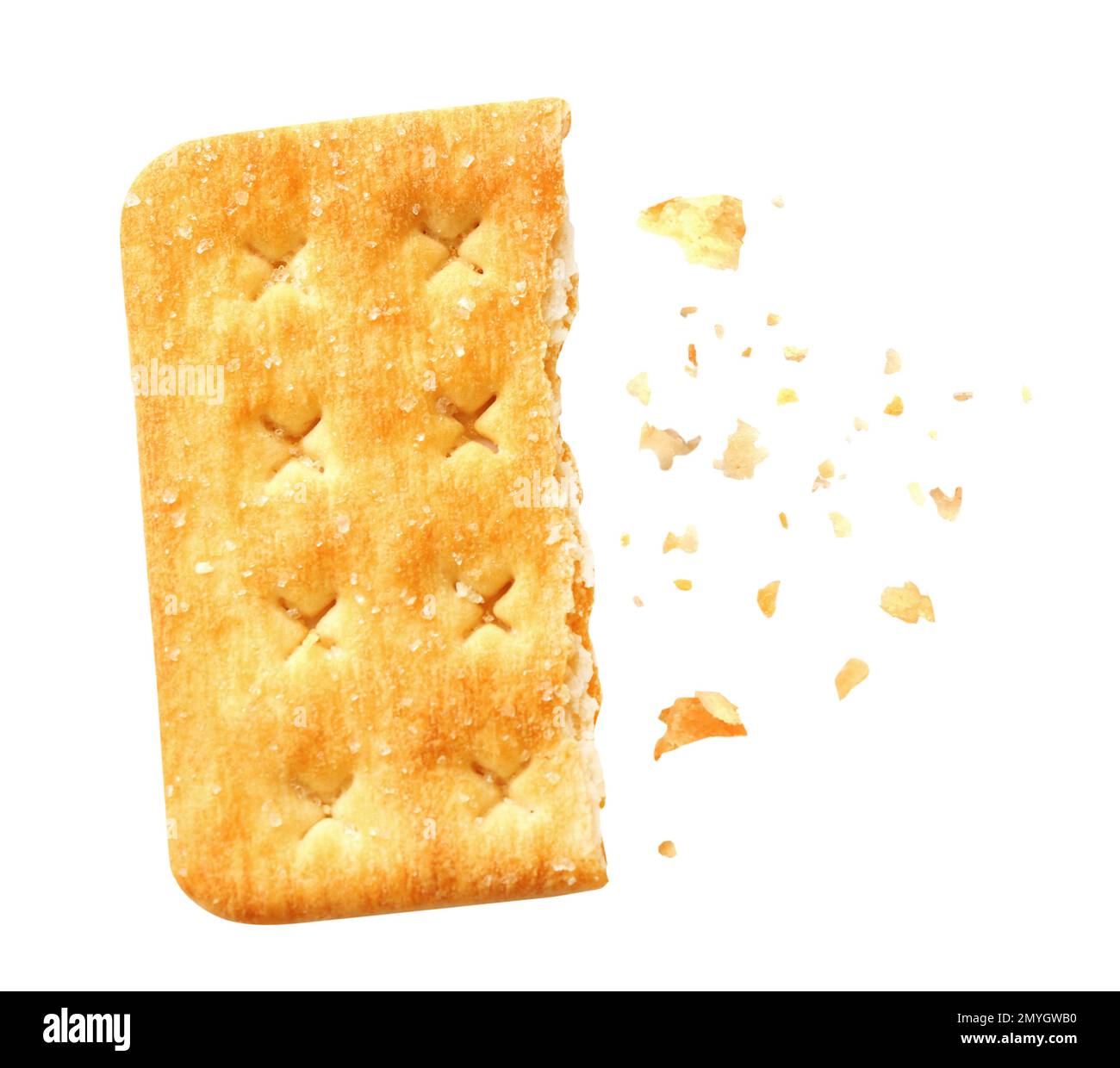 Crushed cracker and crumbs on white background Stock Photo - Alamy