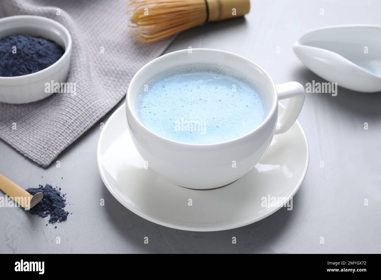 Trendy blue color matcha hi-res stock photography and images - Alamy