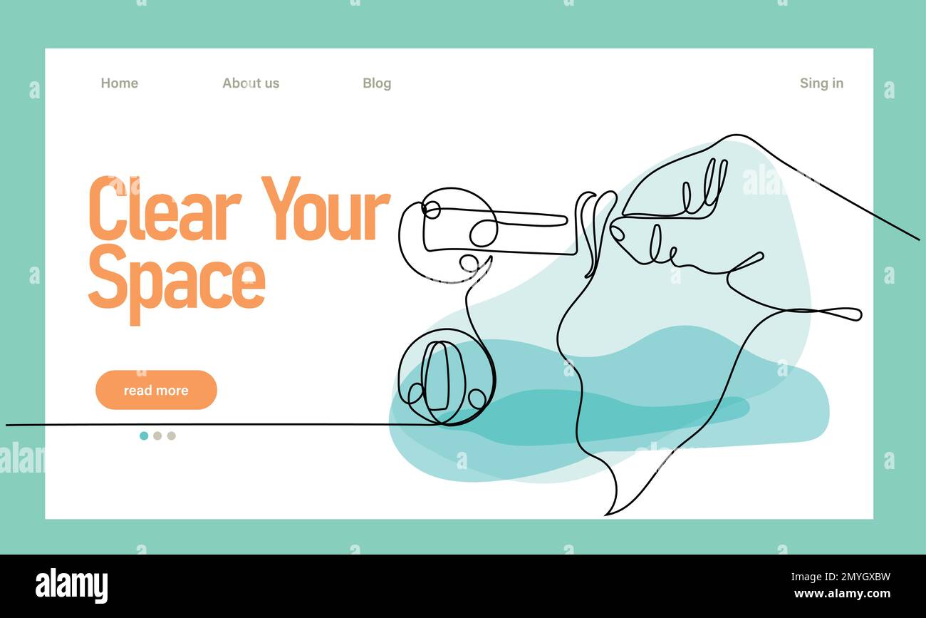 Continuous one line drawing of hand wearing rubber gloves cleaning ...