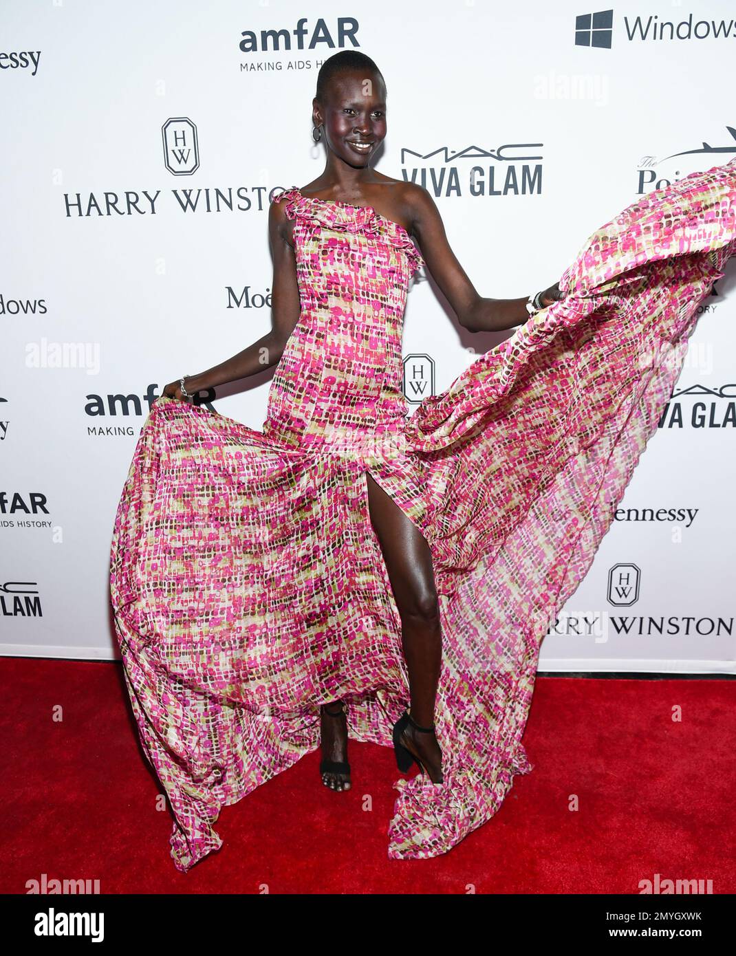 Model Alek Wek Attends The Amfar Inspiration Gala Honoring Naomi