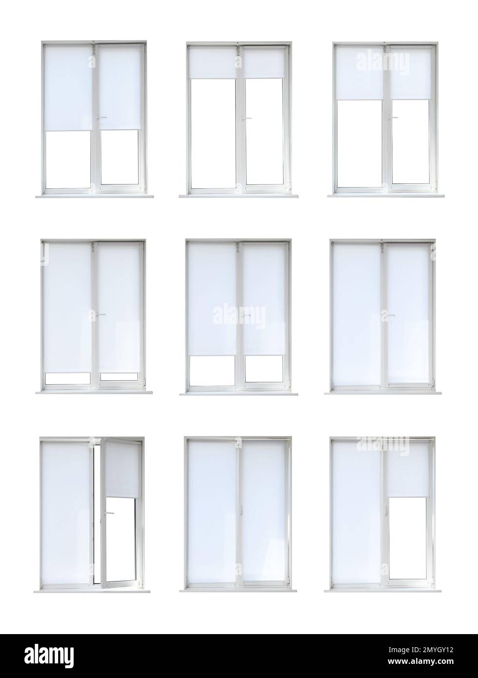 Set of modern windows on white background Stock Photo - Alamy