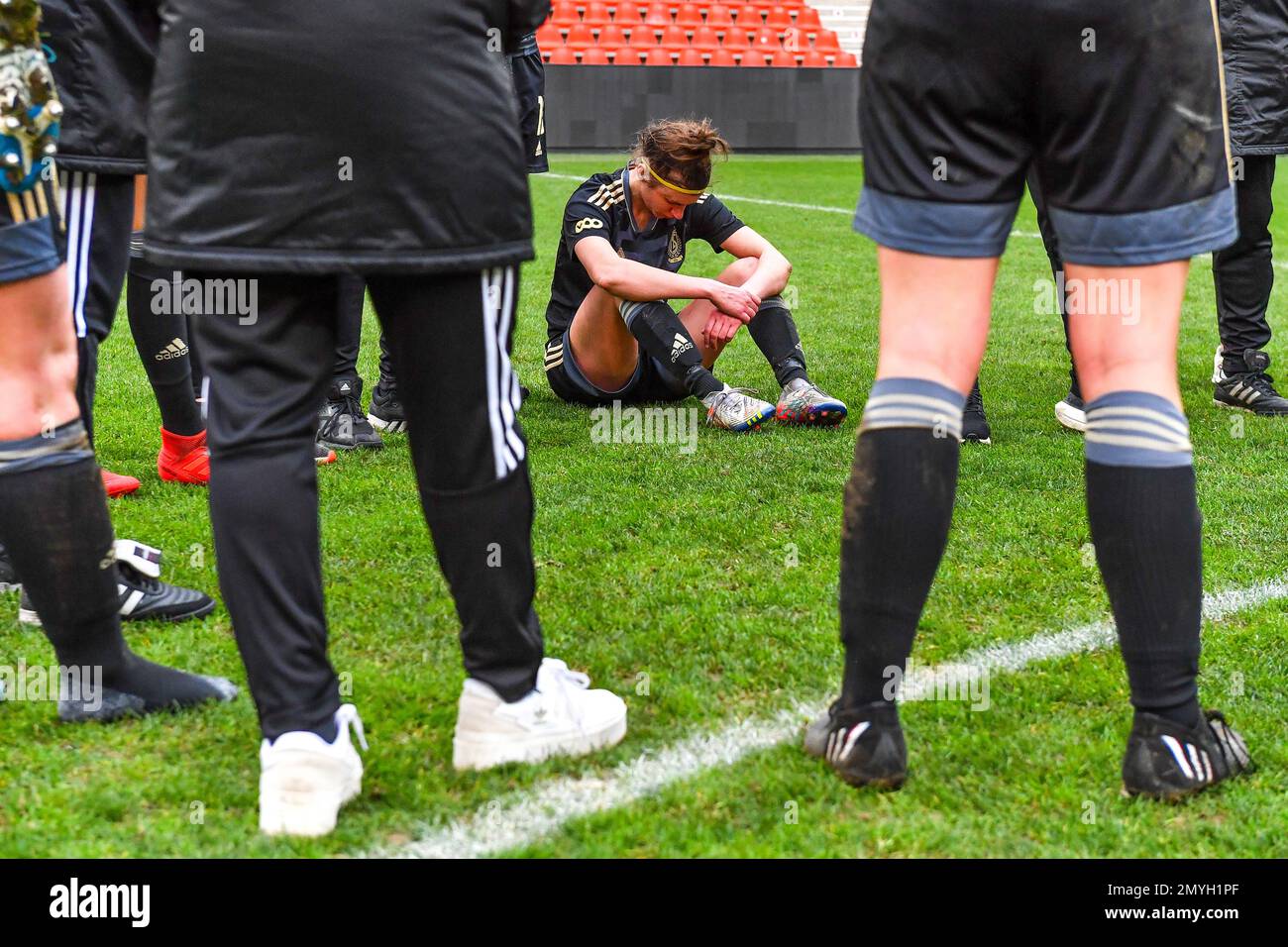 Justine Blave (8) of Standard pictured after a female soccer game ...