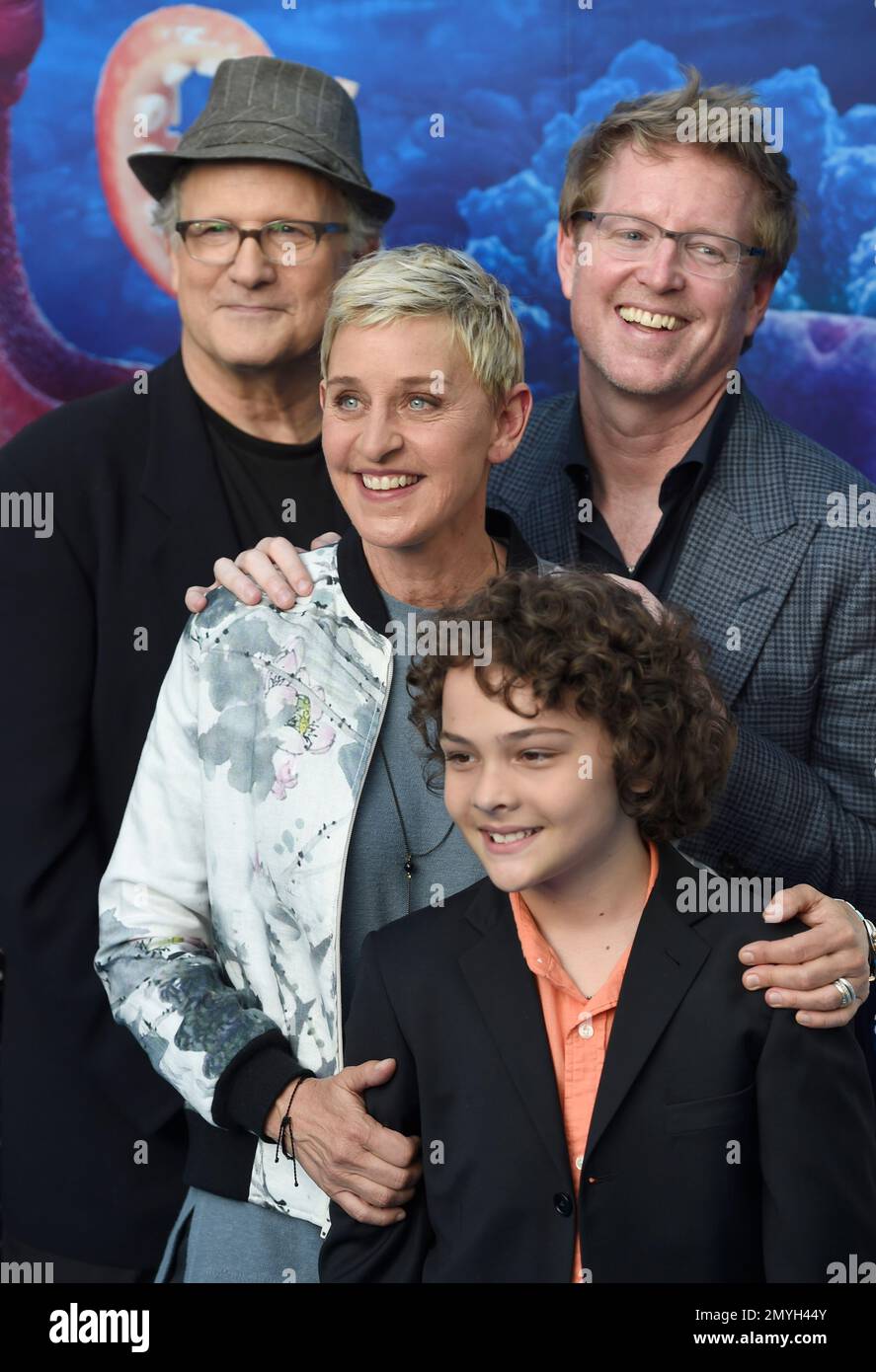 Albert Brooks, from left, Ellen DeGeneres, writer/director Andrew ...