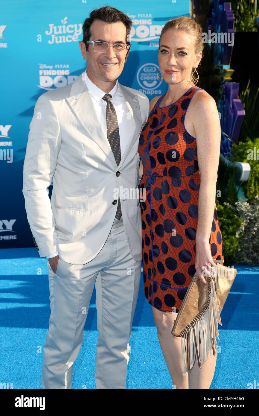 Ty Burrell, left, and Holly Burrell arrive at the Premiere of "Finding ...