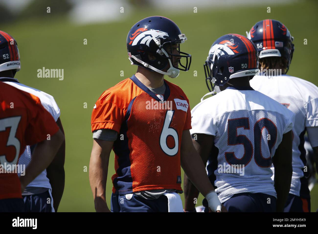 Denver Broncos quarterback Mark Sanchez during an NFL football practice ...
