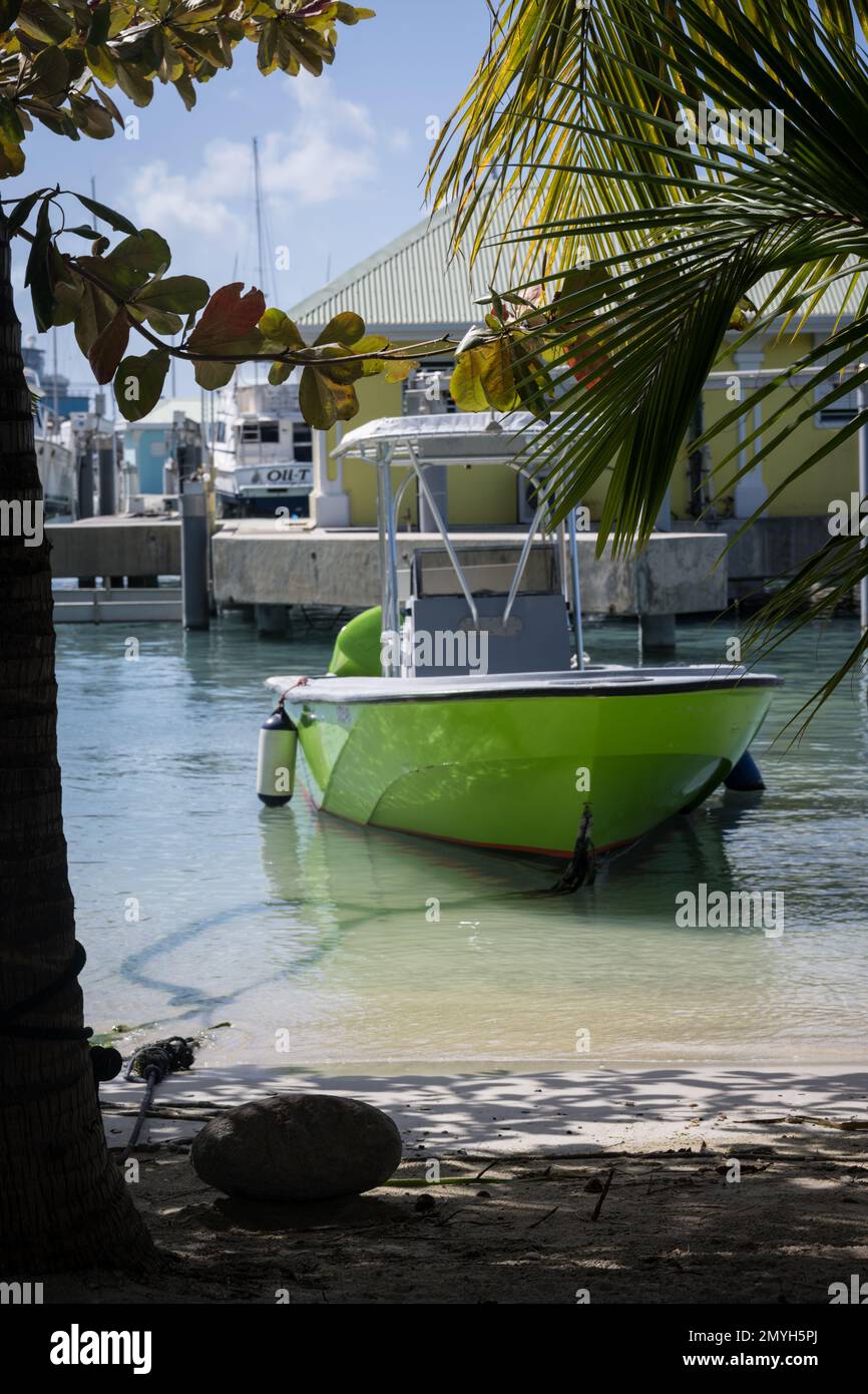 Quiet harbour at Philipsburg, the capital of the Dutch side of the ...