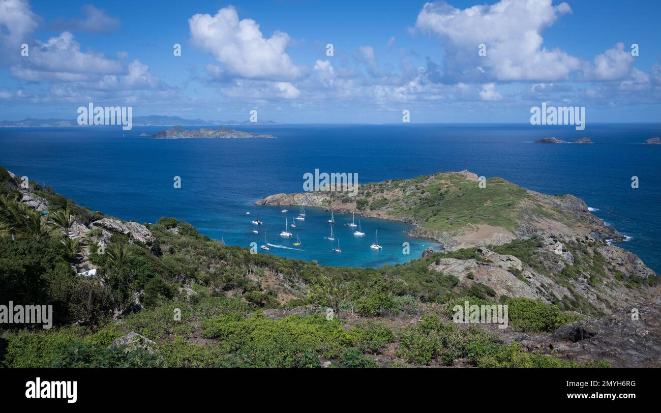 Views from Colombier in the west of the French Caribbean island of St ...