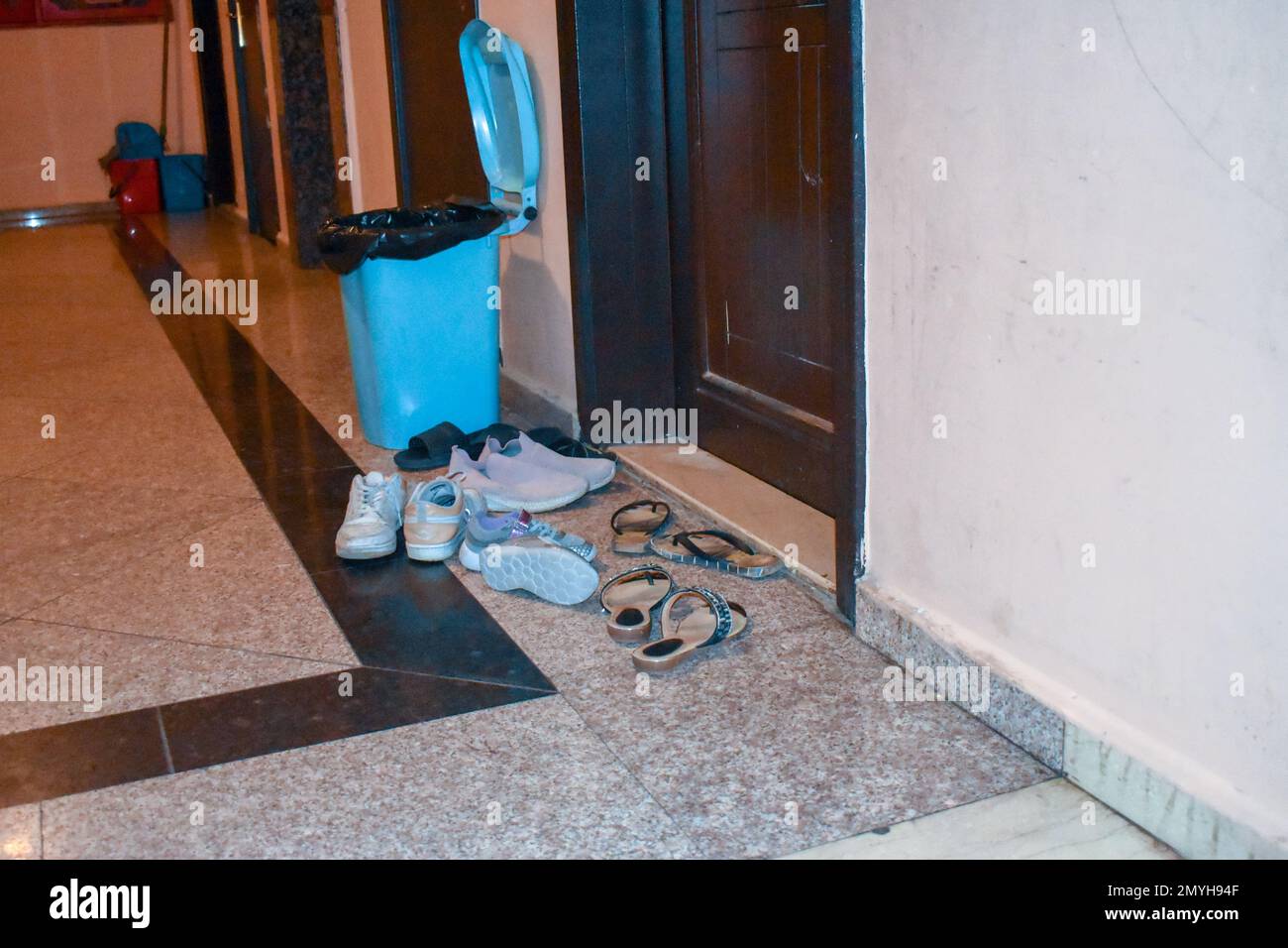 Apartment hallway garbage hi-res stock photography and images - Alamy